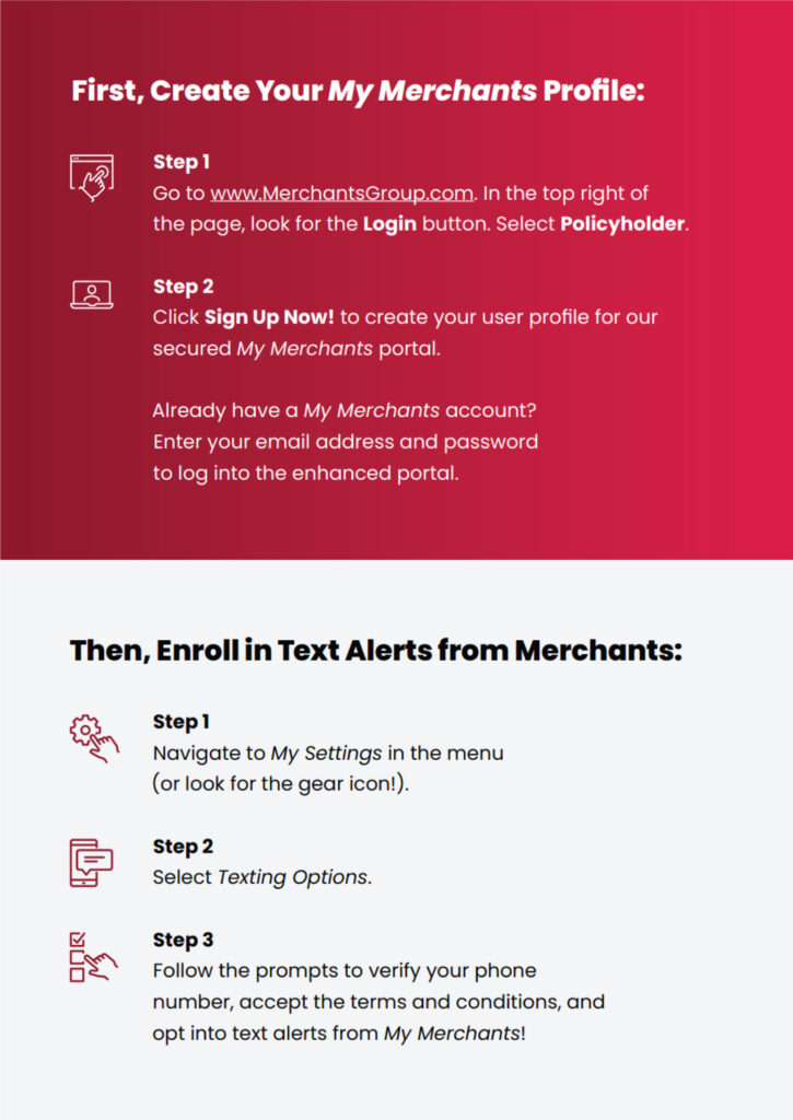 Introducing the New My Merchants Policyholder Portal & Text Alerts